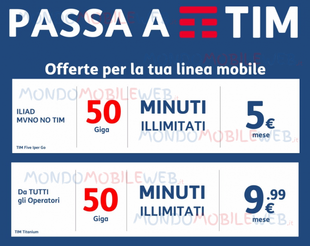 Tim: 50 Giga in 4G e minuti illimitati verso tutti a partire da 5 euro ...