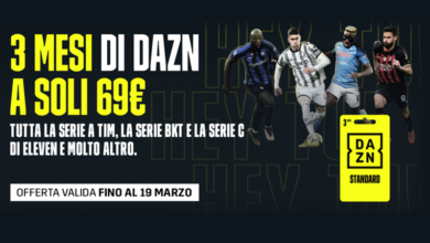DAZN Standard, nuova promo carte prepagate: 50 euro di sconto su 3 mesi ...